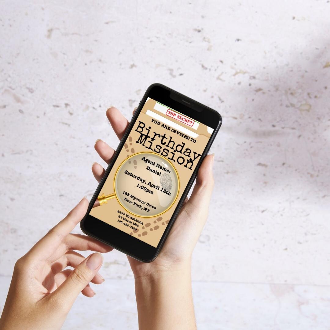 Spy Birthday Invitation | Top Secret Mission, Editable Canva Template ...