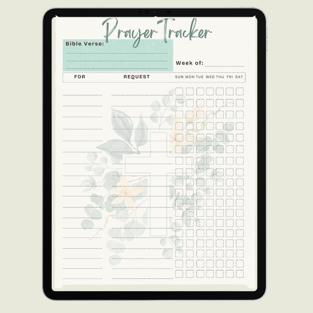 Editable Prayer Request Tracker| Digital Download| Prayer Tracker ...