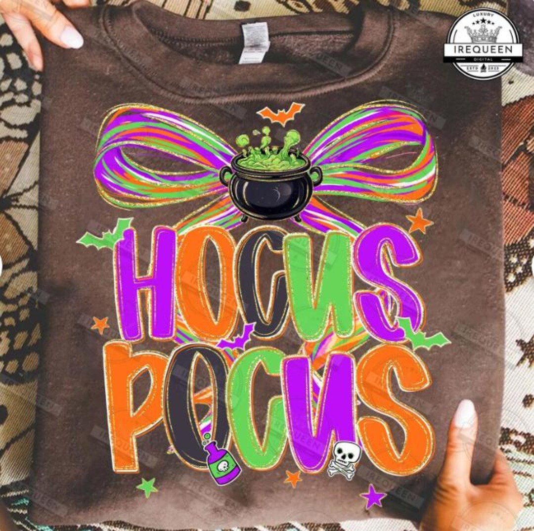 Neon Hocus Pocus DTF Transfer, Halloween Witch Cauldron Print - Etsy