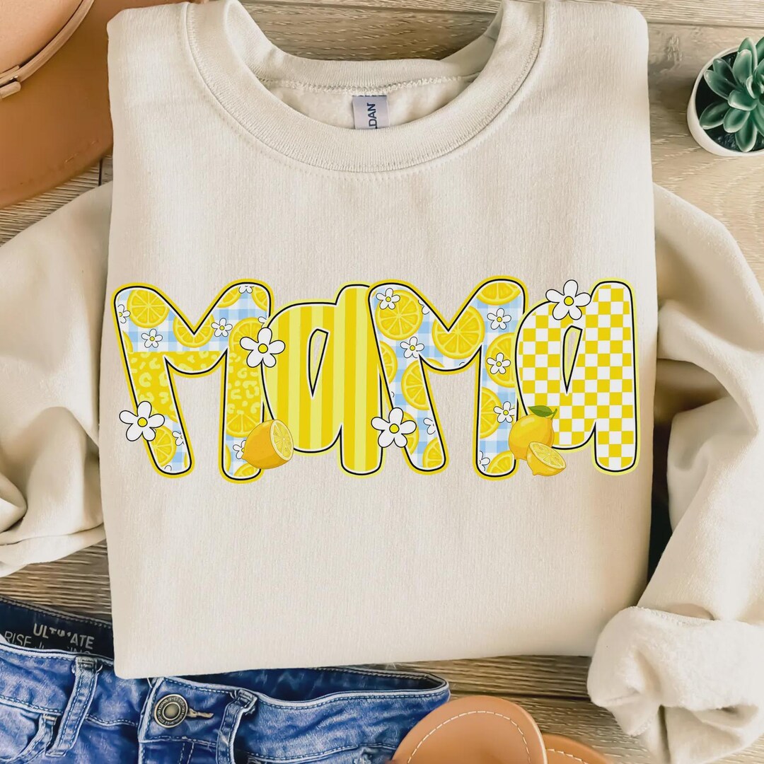Preppy Mama Lemon Floral DTF Transfer, Mother's Day Shirt - Etsy
