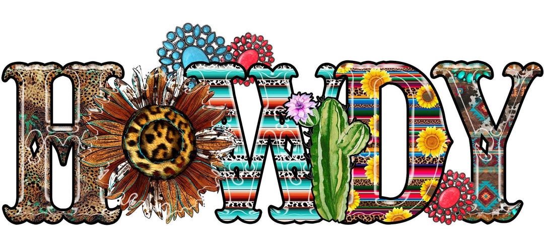 Howdy Country Western DTF Transfer | Ready to Press - Etsy