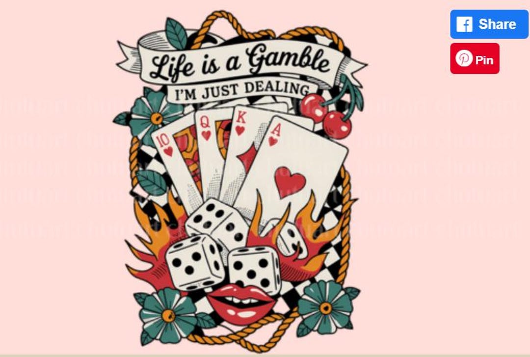 Life is a Gamble Wild Card DTF Transfer, Ready to Press - Etsy