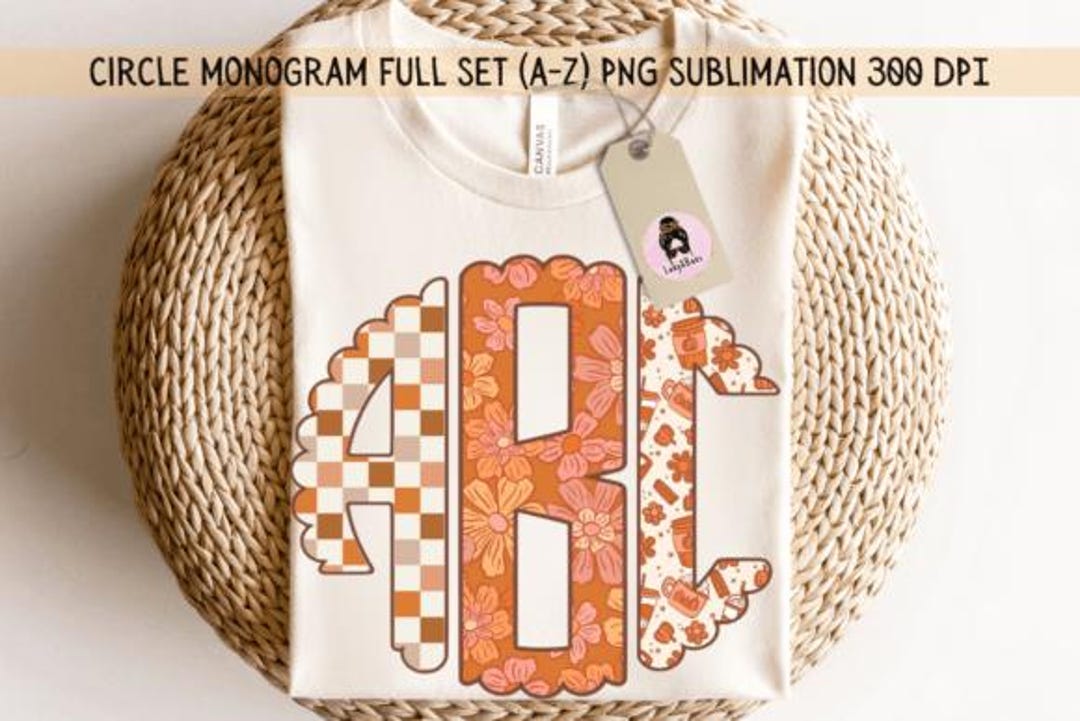 Boho Fall Monogram DTF Transfer, Ready to Press - Etsy