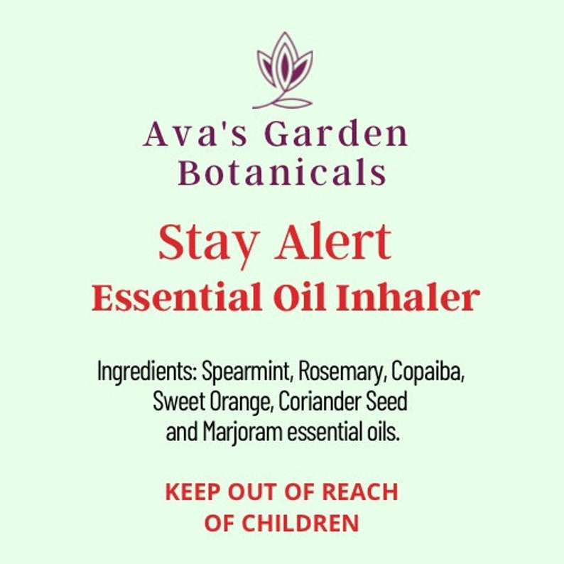 2 Ava's STAY ALERT Aromatherapy Inhalers| Focus | Awake | Alertness ...