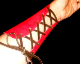 Child's Robin Hood Wrist Guards / Bracers Hunter Green Suede, Brown ...