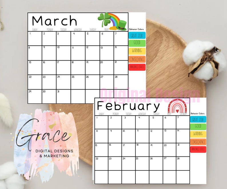 Behavior Chart for Student Folders- Digital Download Template - Etsy