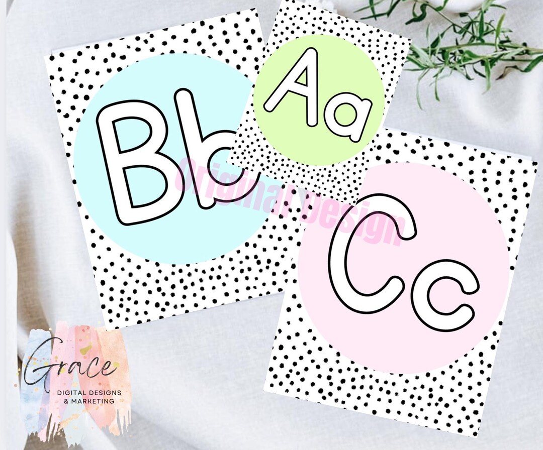 Pastel Alphabet Posters- Digital Download Template - Etsy