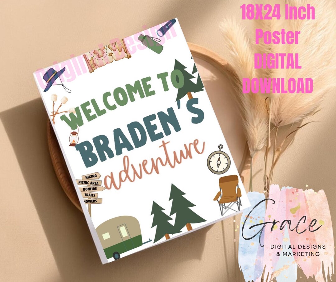 Adventure Birthday Poster- Digital Download Template 18X24 Inch - Etsy