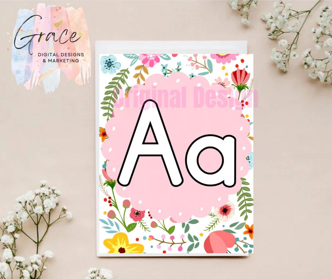 Floral Alphabet Posters- Digital Download Template - Etsy