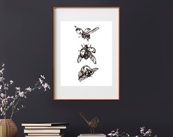 Gigglebuggers Butterfly Art Print John Donato Ladybug - Etsy