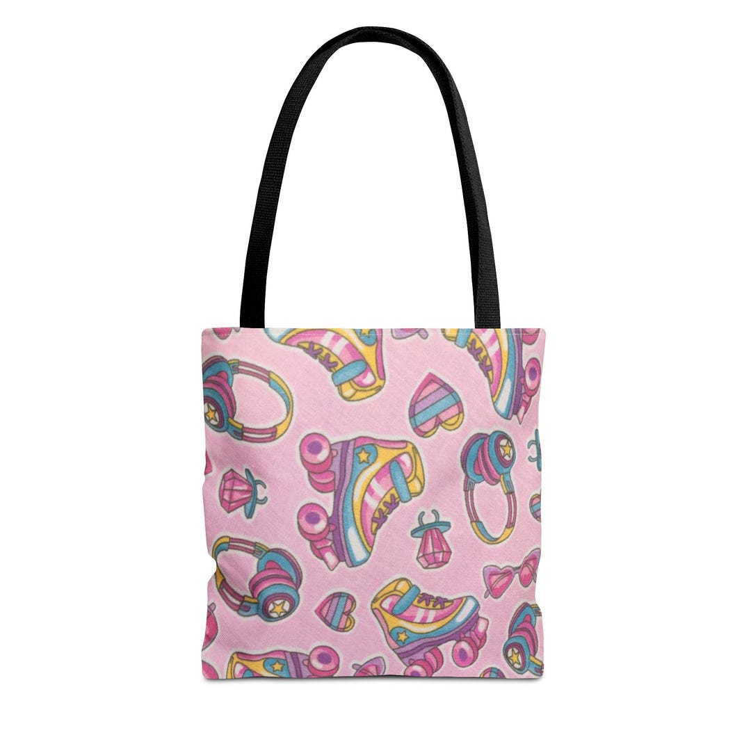 Retro Roller Skating Tote Bag: Colorful Skater Accessory - Etsy