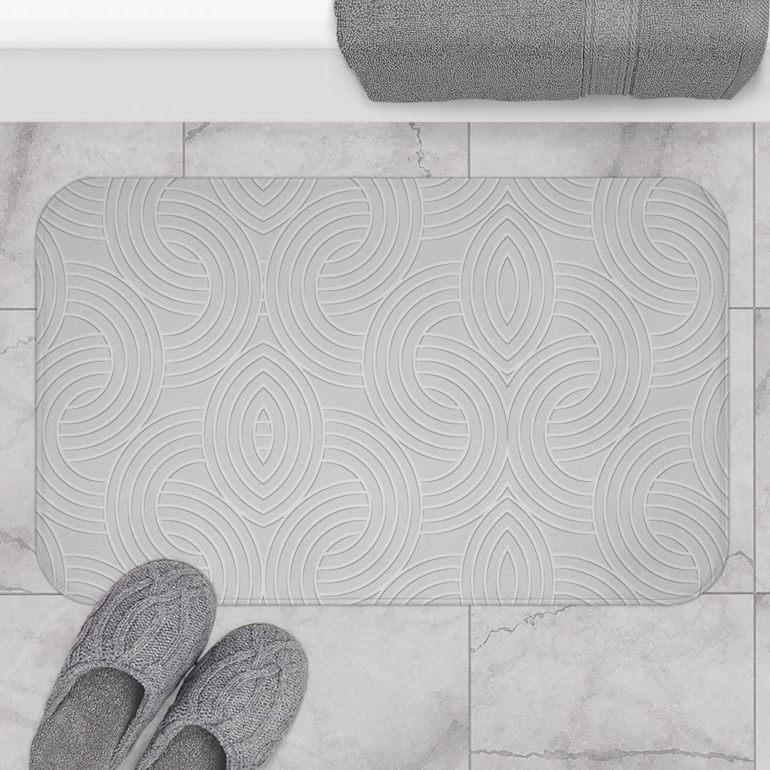 Geometric Wave Pattern Bath Mat | Textured Non-slip Bathroom Rug - Etsy