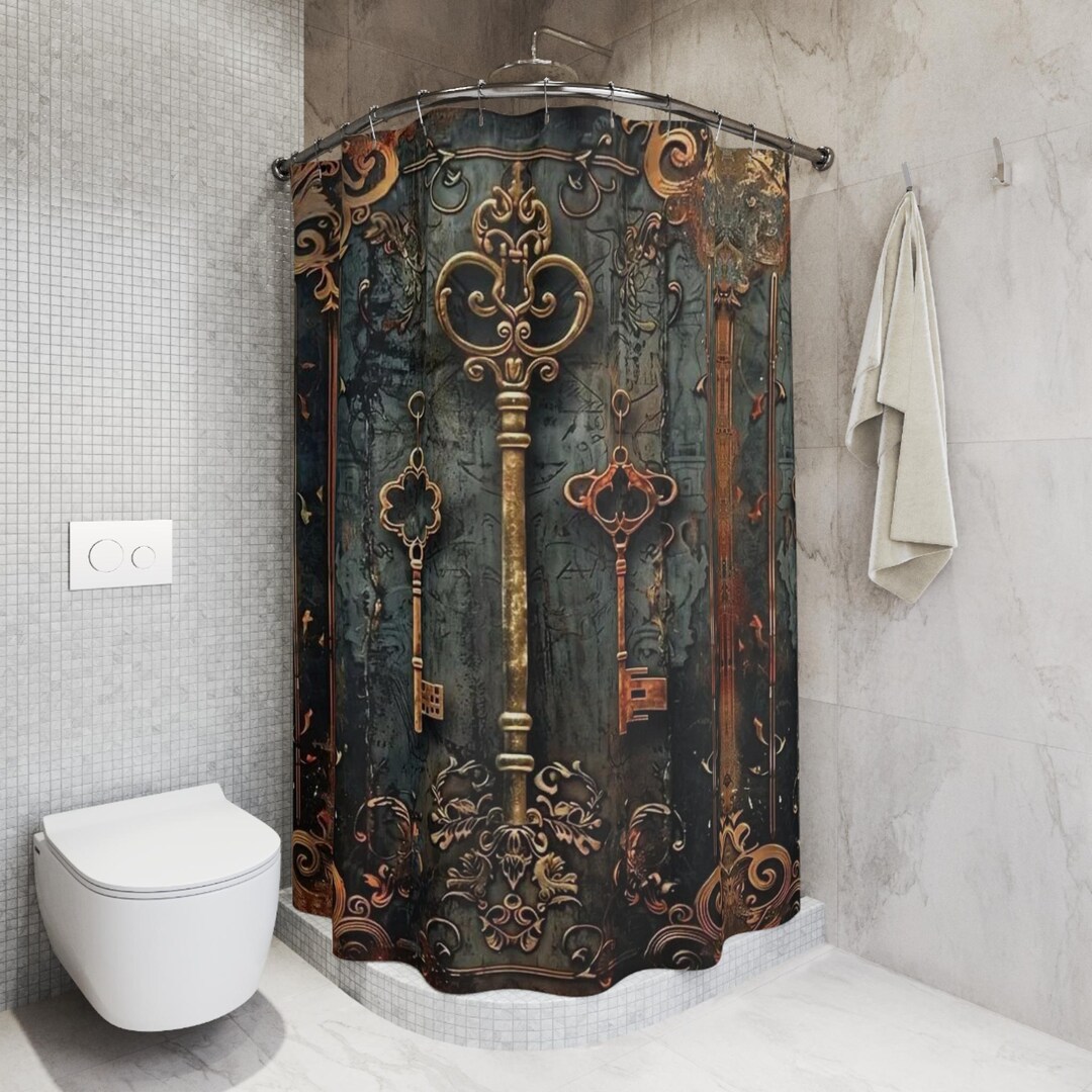 Antique Skeleton Keys Shower Curtain | Vintage Key Pattern, Rustic ...
