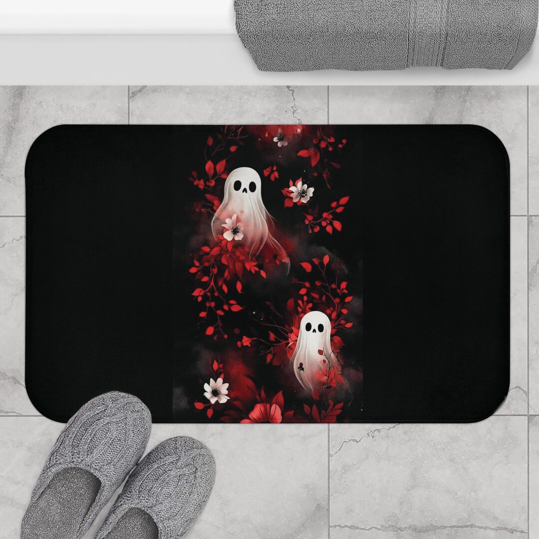 Spooky Ghost Bath Mat, Gothic Halloween Decor, Memory Foam Rug - Etsy