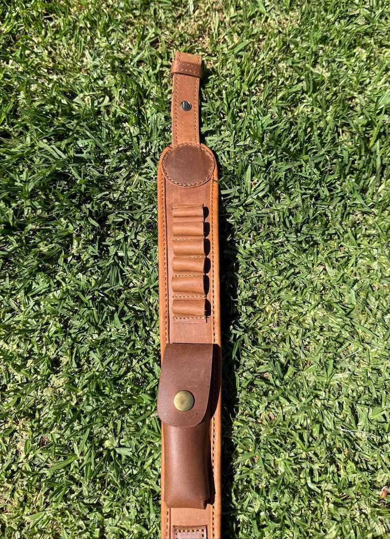 Genuine Leather Cartridge Gun Strap Cowboy Rifle Sling With Ammo Holder ...