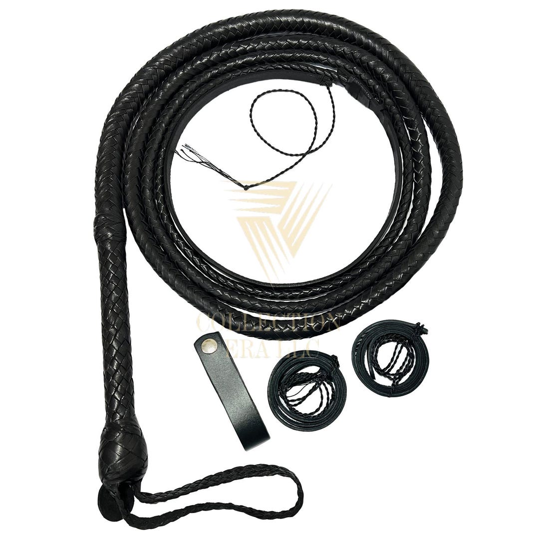 Kangaroo Hide Genuine Leather Bullwhip 06 - 08ft Long Hand Braided ...