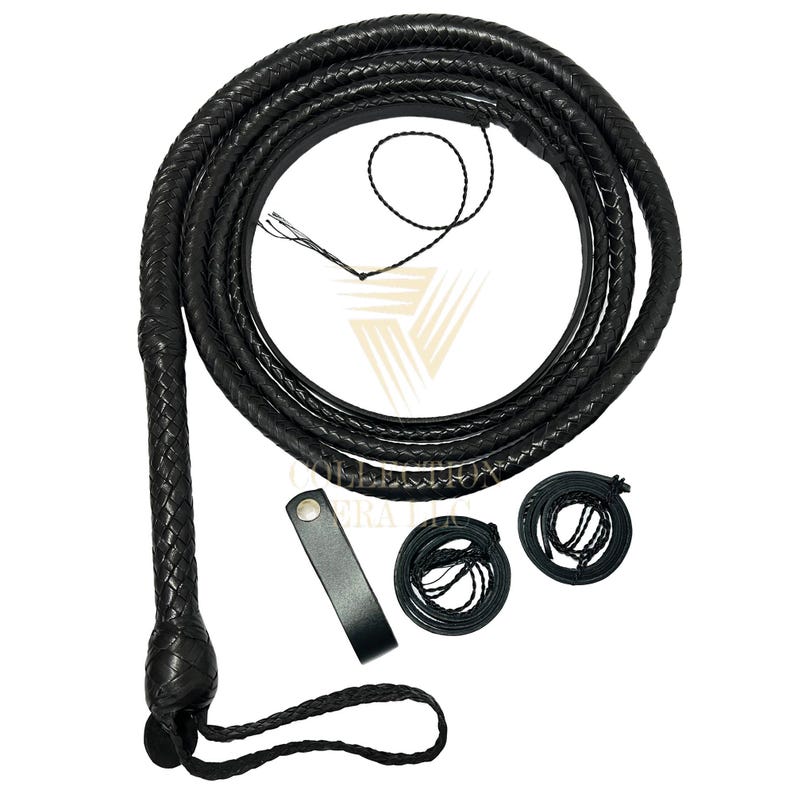 Kangaroo Hide Genuine Leather Bullwhip 06 - 08ft Long Hand Braided ...
