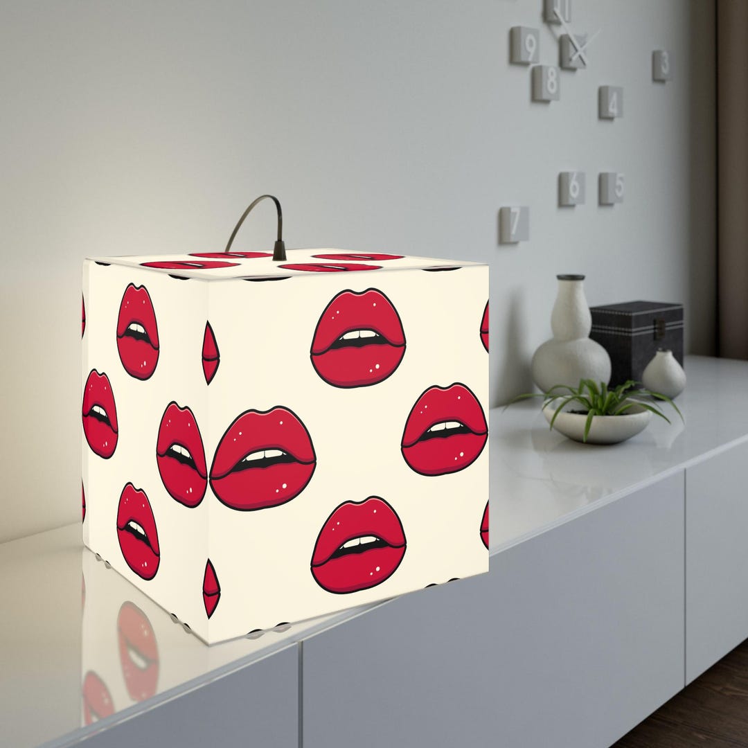 Pop Art Lips LED Lamp: Modern Cube Accent Light - Etsy Australia