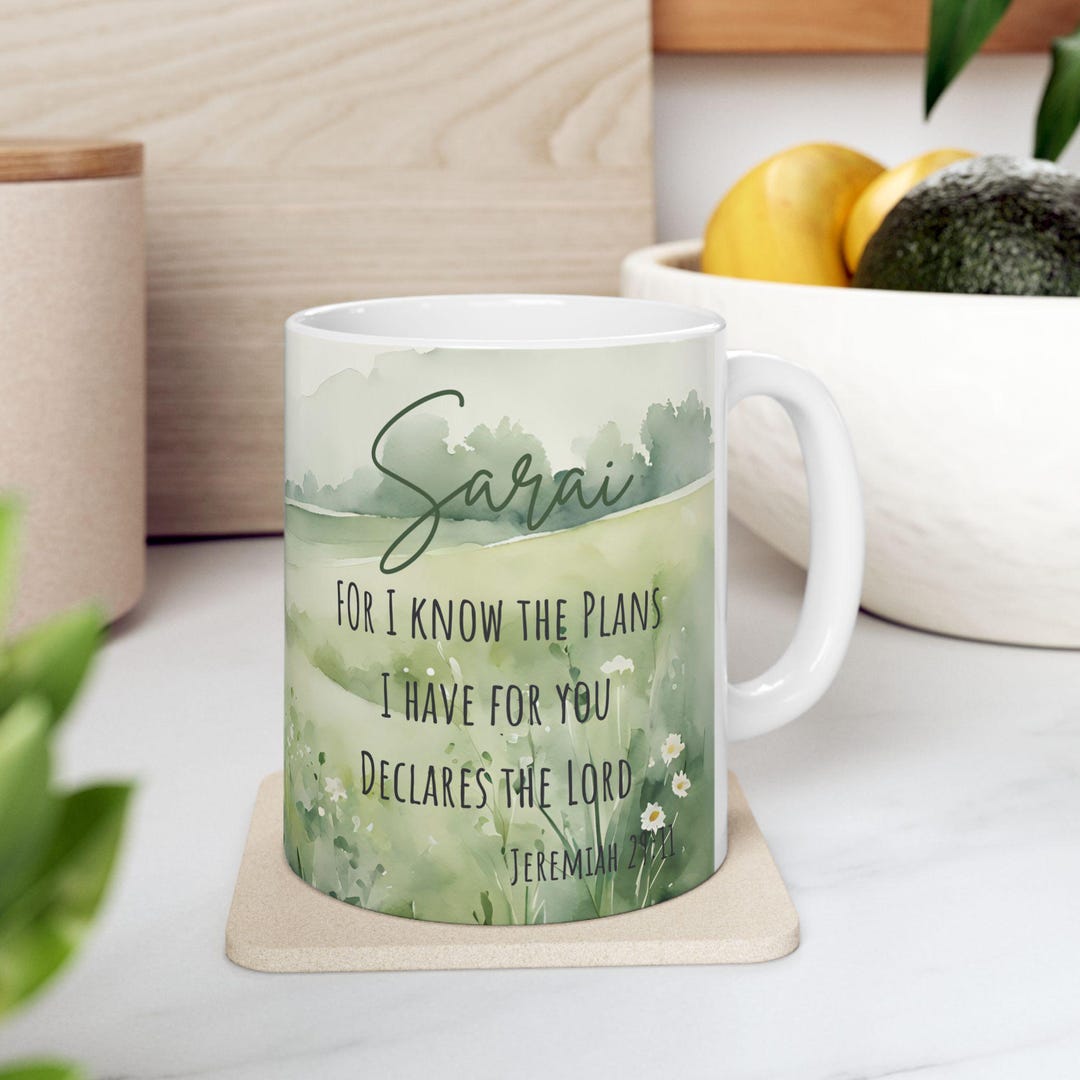 Personalized Sereni-tea Meadow Quote Mug | Inspirational Ceramic Mug - Etsy
