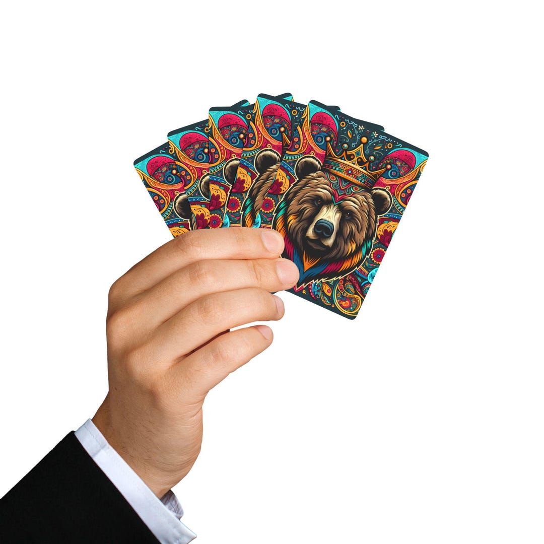 Colorful Bear Playing Cards: Unique Deck for Game Nights - Etsy