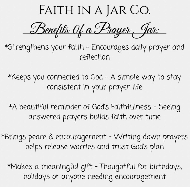 Prayer Jar - Christian Home Decor - Spiritual Tool- Christian Gift ...