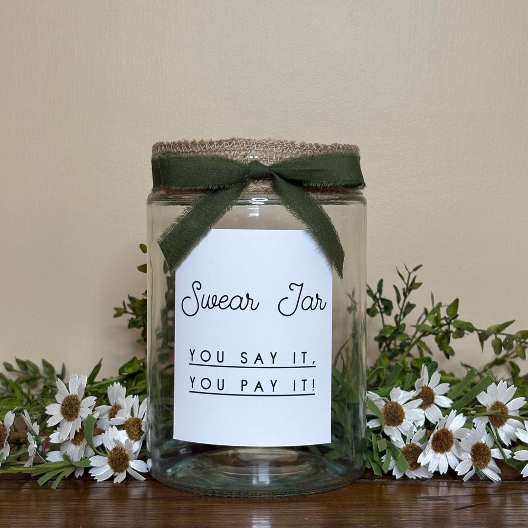 Swear Jar - No Cussing Jar - Fun Way to Save Money - Funny Gift ...