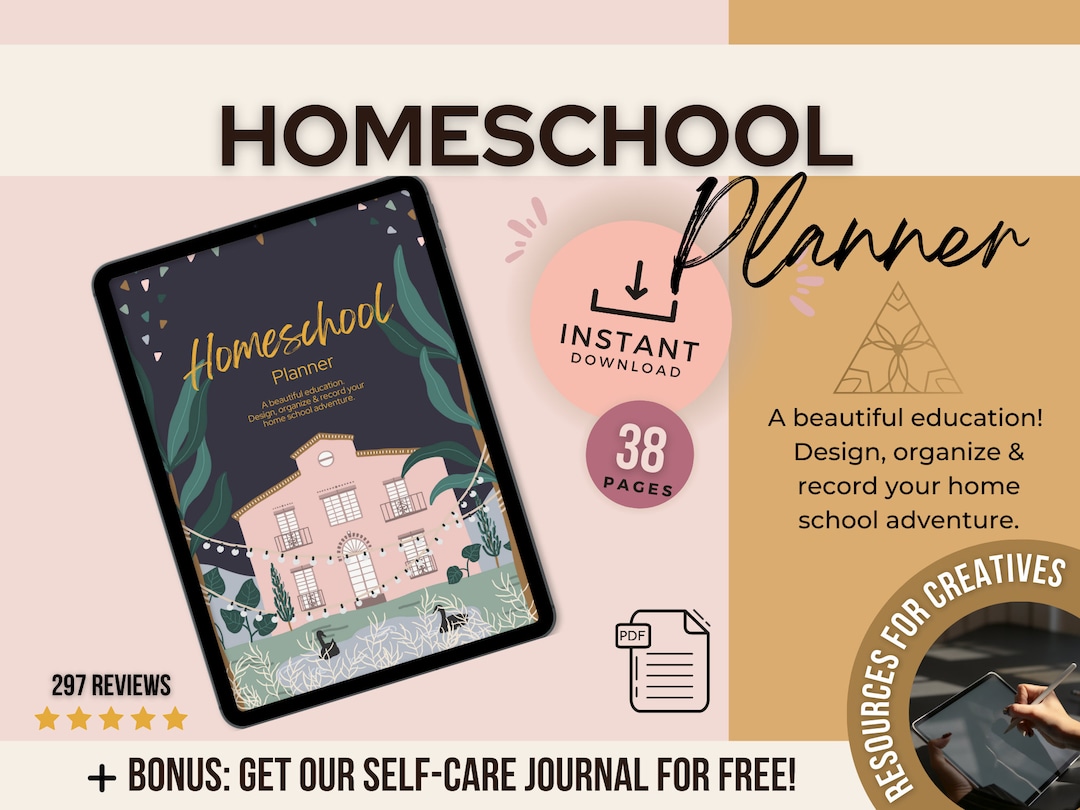 Homeschool Planner Digital Printable Lesson Planner Schedule Calendar ...