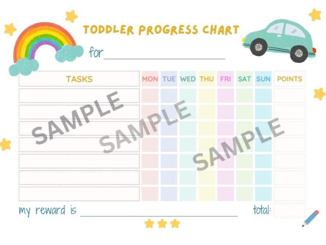 Printable Kids Reward Chart | Toddler Progress Tracker | Preschool ...