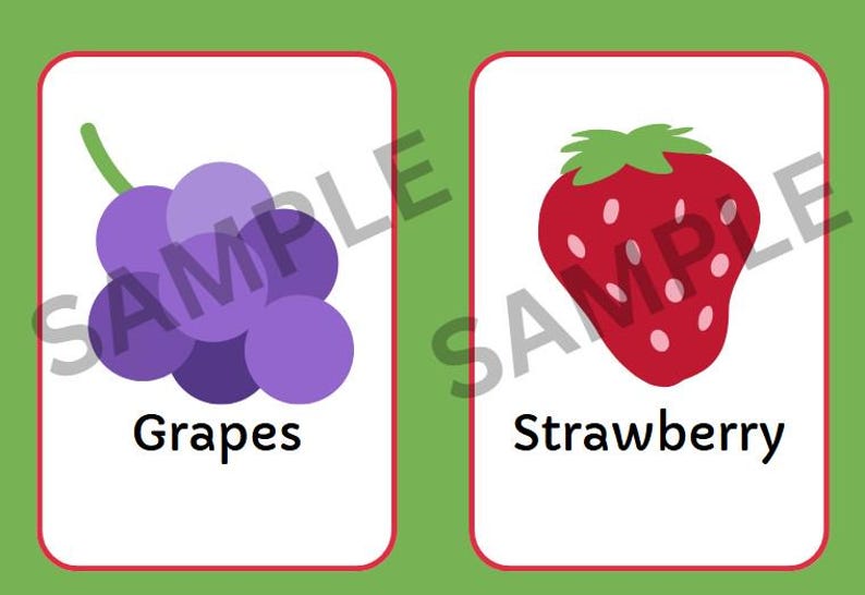 Printable Fruit Flashcards for Kids | Preschool Learning Cards ...