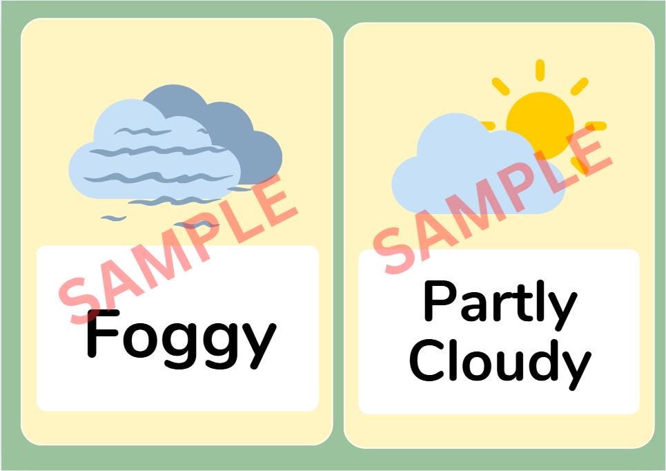 Weather Flashcards for Kids | Preschool Printable Weather Cards ...