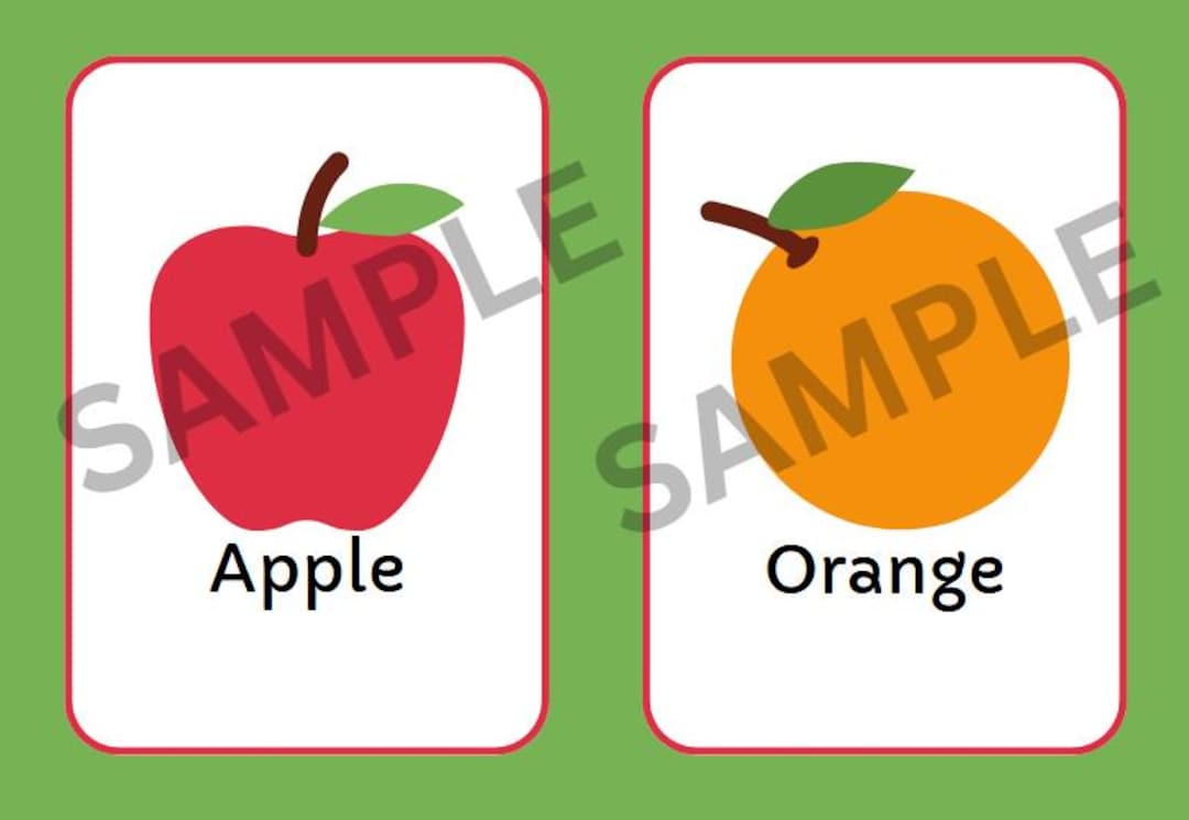 Printable Fruit Flashcards for Kids | Preschool Learning Cards ...