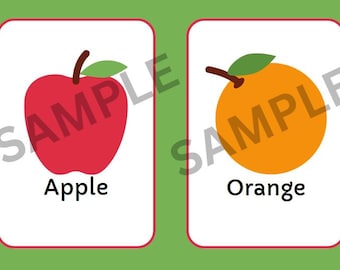 Printable Fruit Flashcards for Kids - Etsy