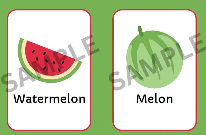 Printable Fruit Flashcards for Kids | Preschool Learning Cards ...