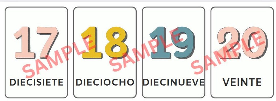 Spanish Numbers 1–20 Flashcards for Kids | Números Del 1 Al 20 En ...