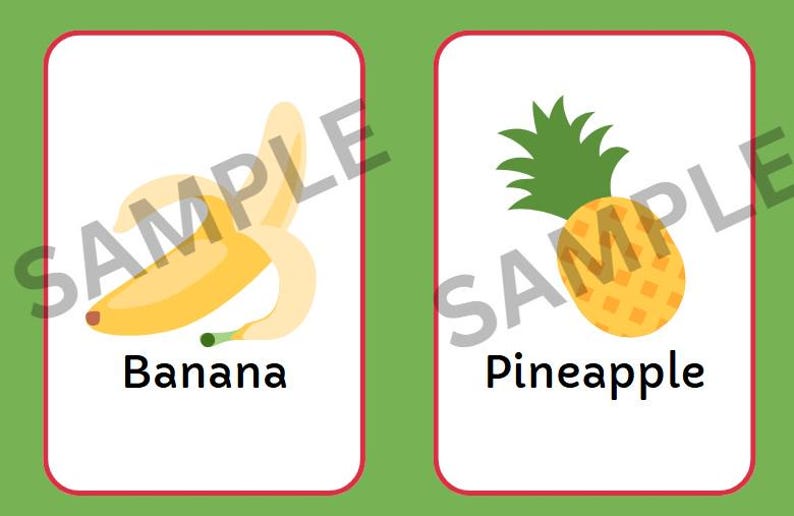 Printable Fruit Flashcards for Kids | Preschool Learning Cards ...