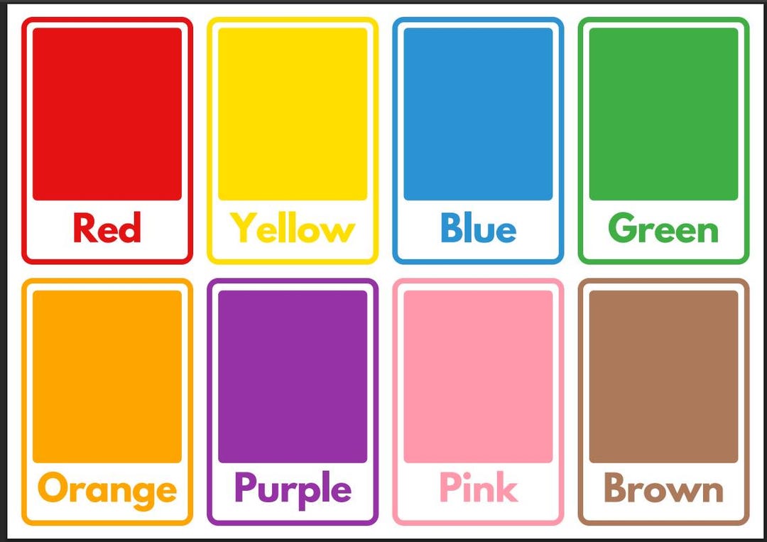 Color Flashcards for Toddlers | Preschool Learning (digital Download ...