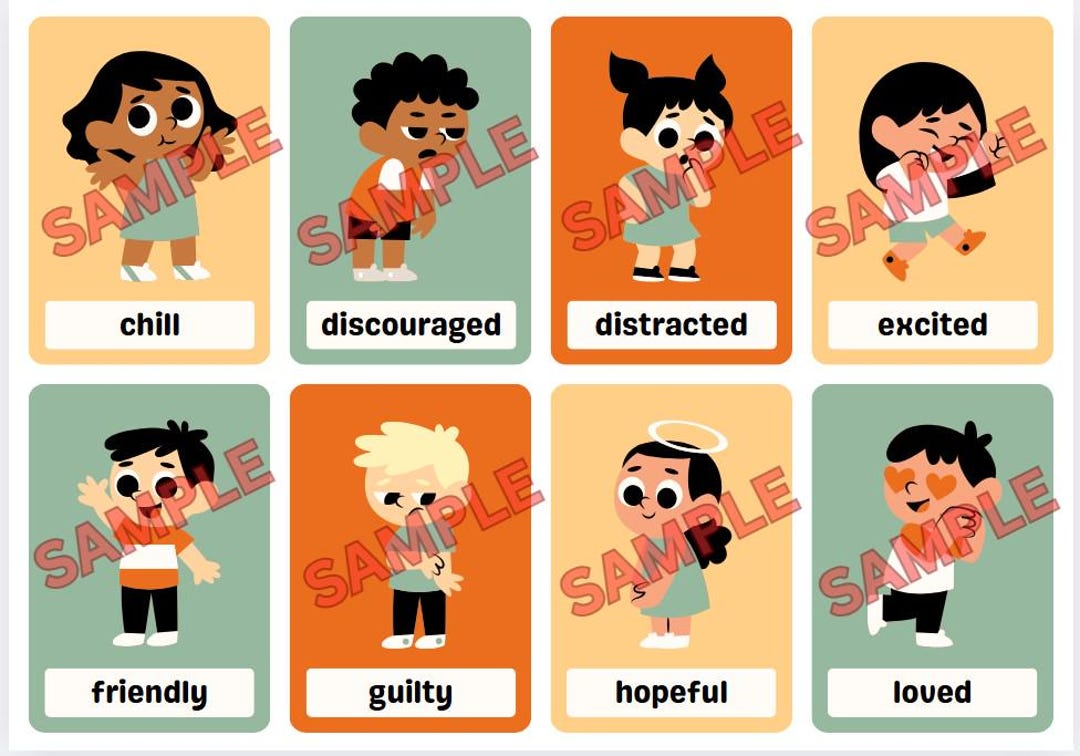 Printable Emotions Flashcards for Kids | Feelings Flashcards | Toddler ...