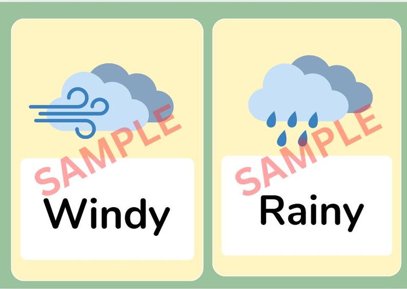 Weather Flashcards for Kids | Preschool Printable Weather Cards ...