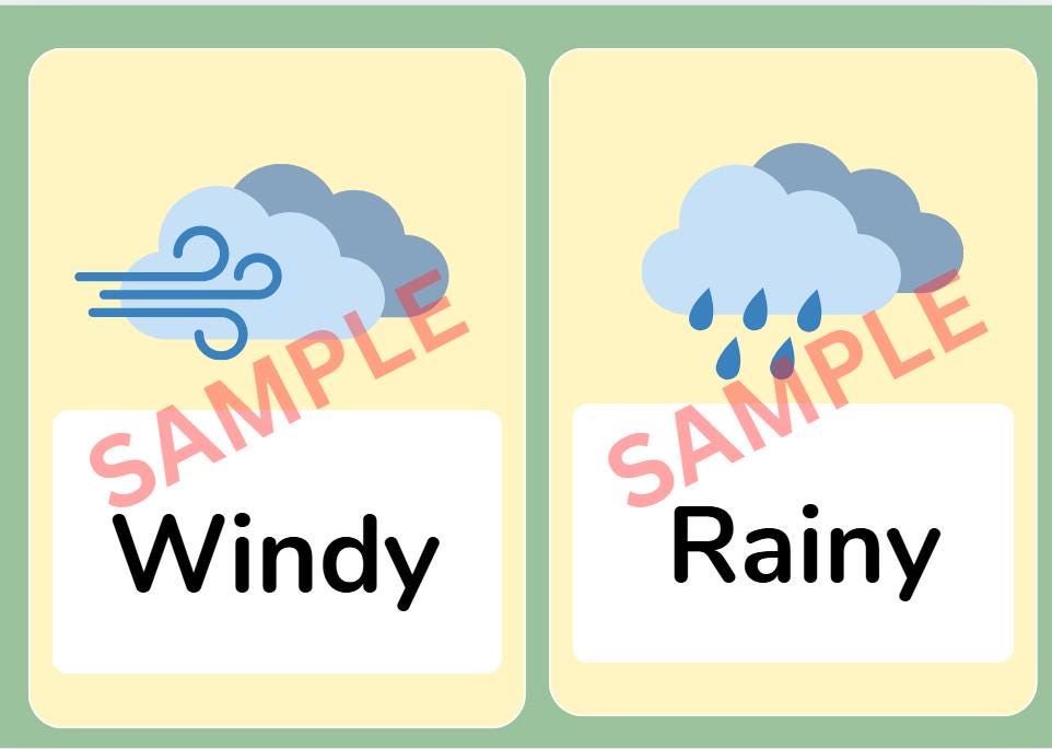 Weather Flashcards for Kids | Preschool Printable Weather Cards ...