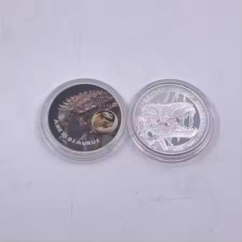 Jurassic Dinosaur Coin Set - Silver Plated Collectible Coins - Gift Box ...
