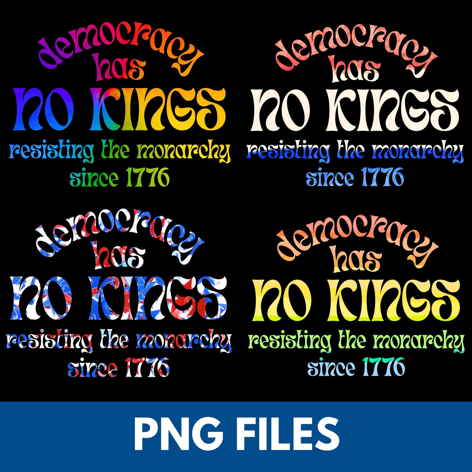 Democracy Has No Kings Clipart | Resisting Monarchy Since 1776 (digital ...
