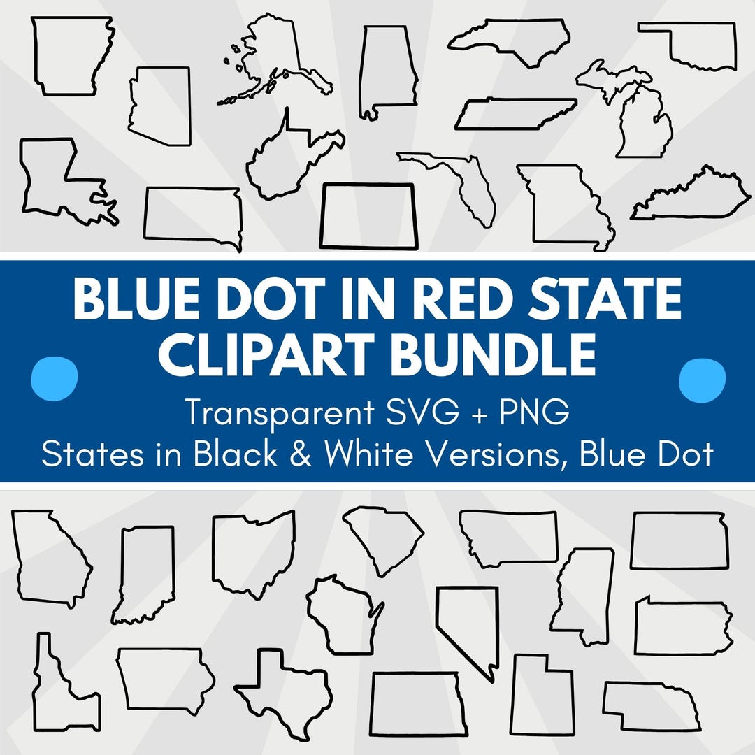 Blue Dot Red State Clipart Bundle | Political Activism Democratic ...