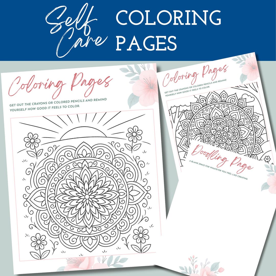 Self-care Coloring Pages | Printable Mindfulness & Relaxation Activity ...