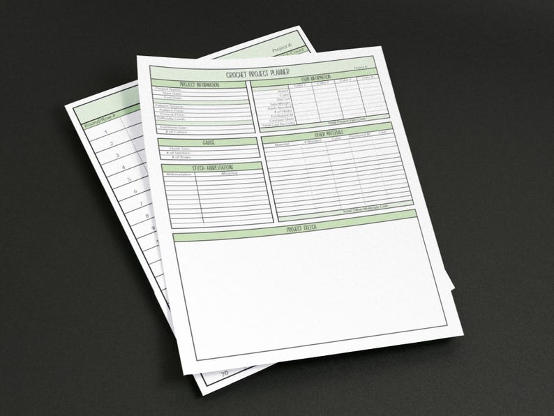 Crochet Pattern Project Planner Printable and Editable, PDF, Excel ...