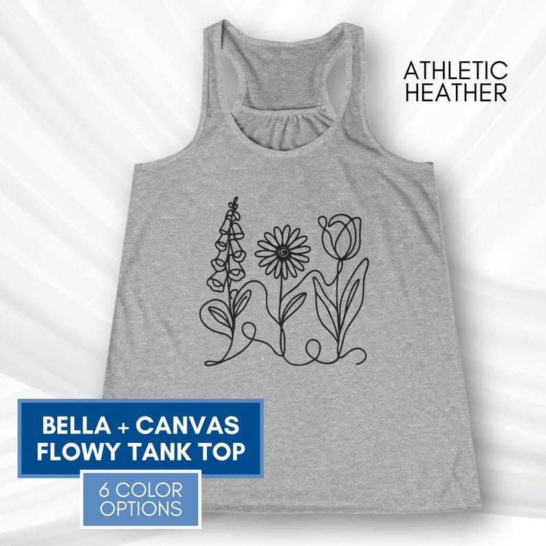 Foxglove Daisy Tulip Racerback Tank Top | Women's Flowy Workout Shirt ...
