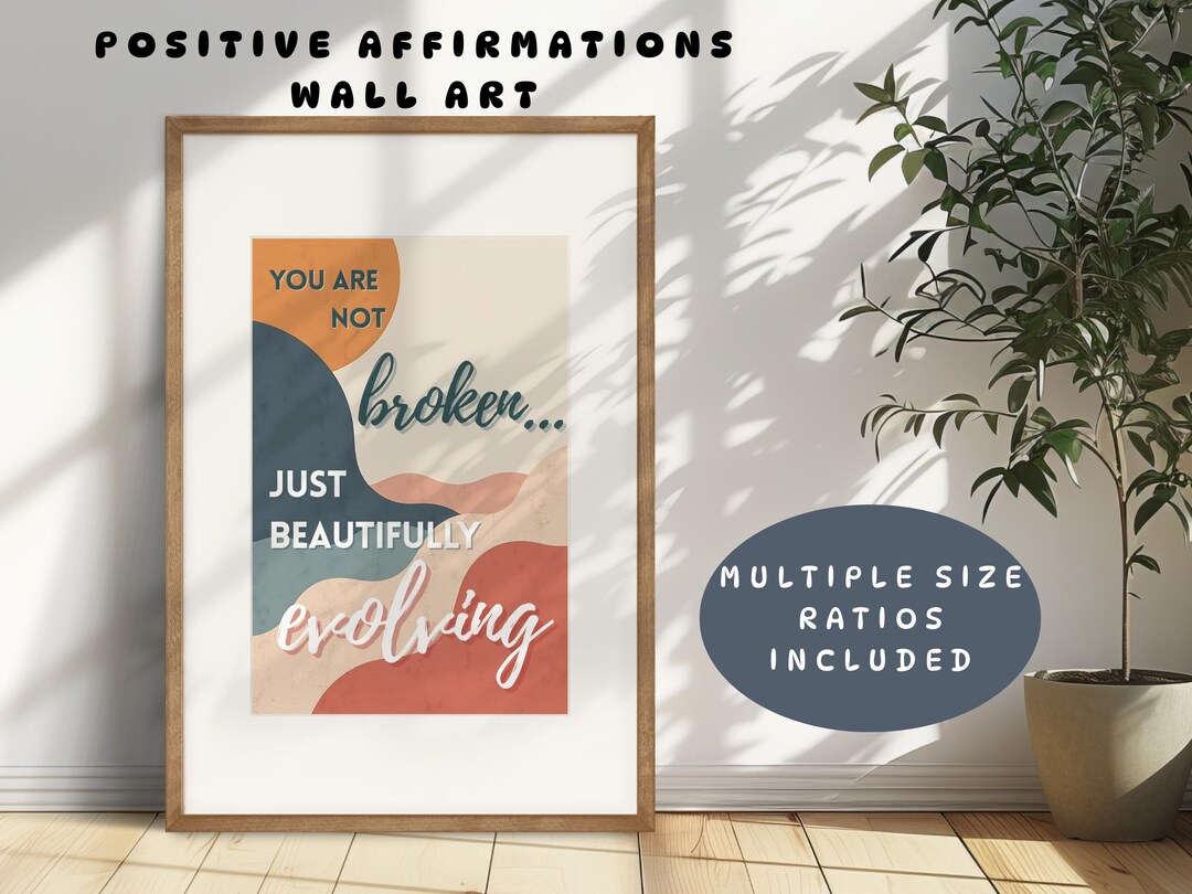 Positive Self Talk Wall Art | You Are Not Broken Poster (digital ...