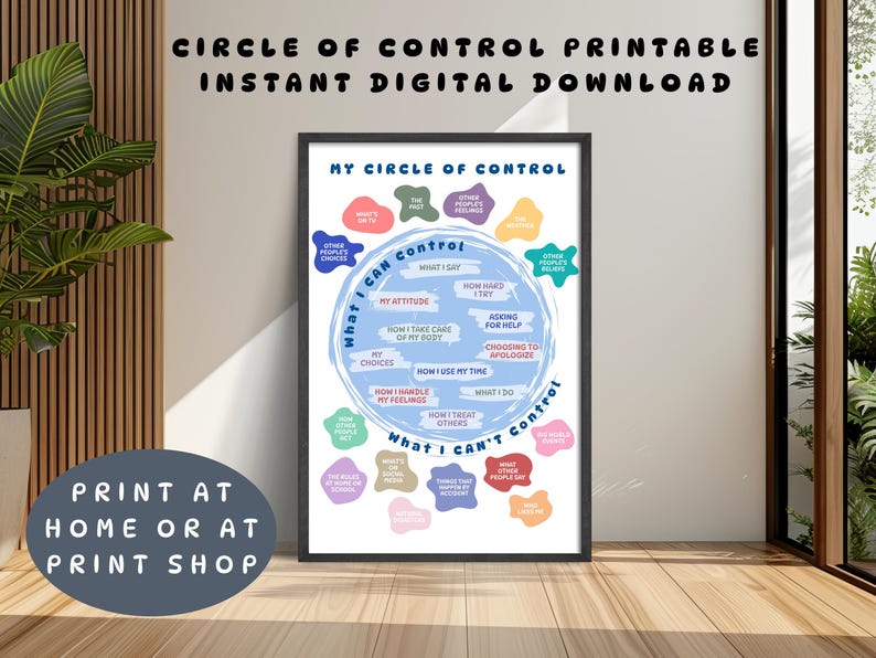 Circle of Control Poster: Kids Therapy Tool, Social Emotional Learning ...