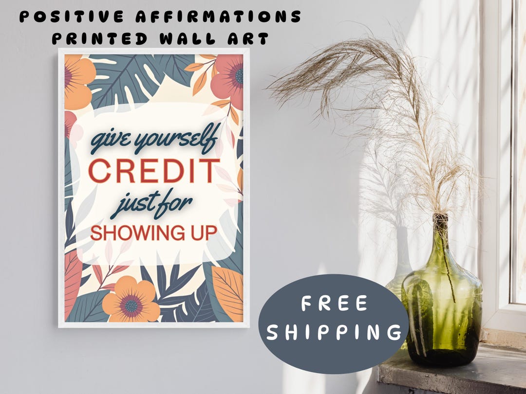 Positive Self Talk Wall Art | Mental Health Poster - Showing up (print ...
