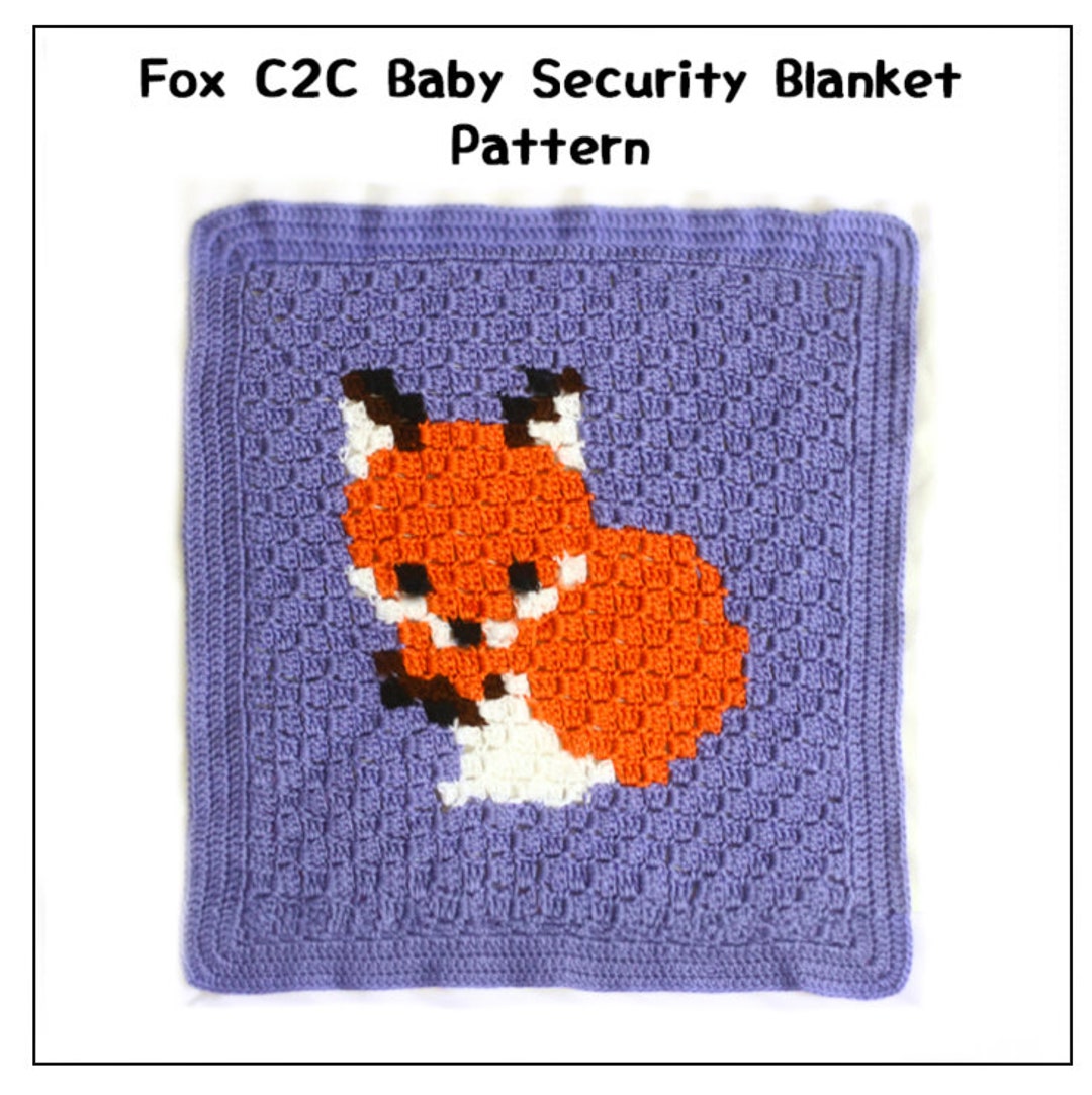 Fox C2C Baby Blanket Pattern Fox Baby Security Blanket Pattern Corner ...