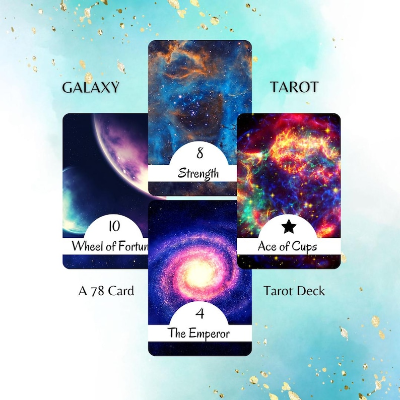 Printable Tarot Cards - Cosmic Galaxy Tarot Deck - Etsy